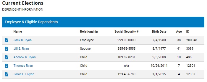 edit dependent information