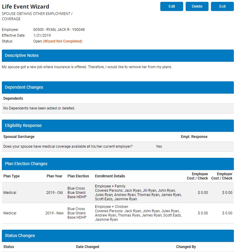 Spouse Obtains Other Employment/Coverage