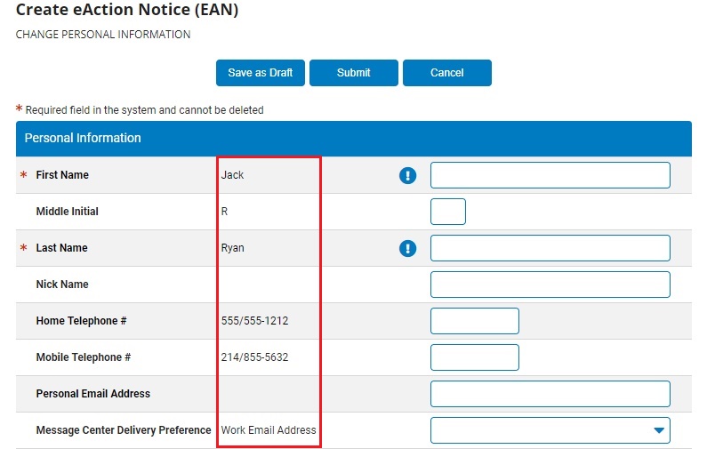 Edit Employee Personal Records