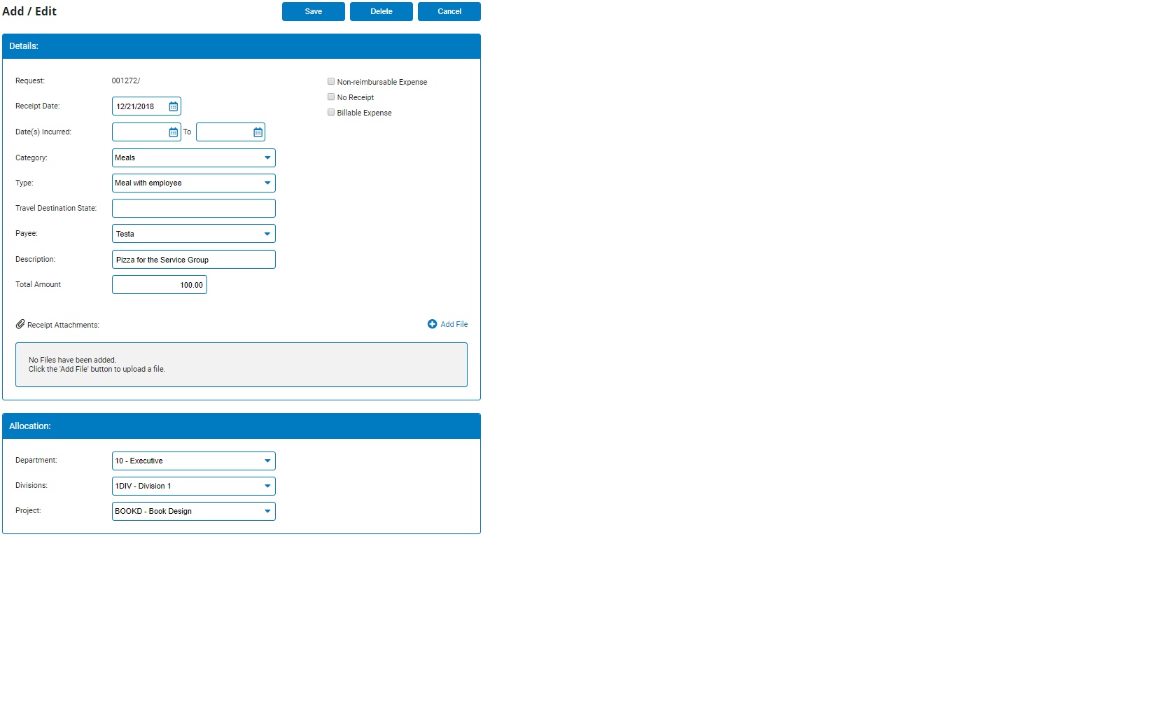 Editing Expense and Advance Requests