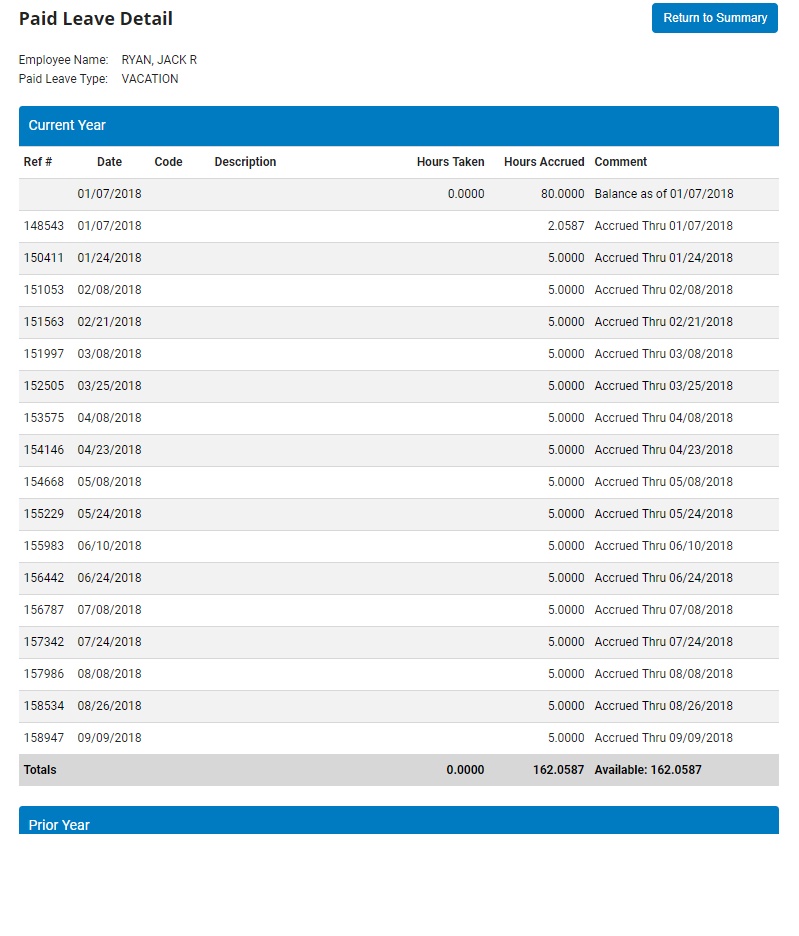 View Paid Leave Balances