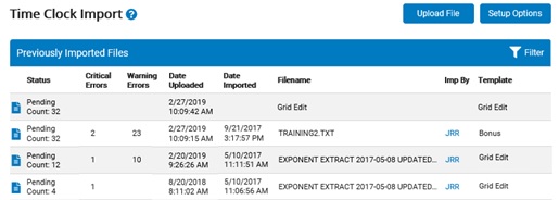 Importing Time Clock Punches